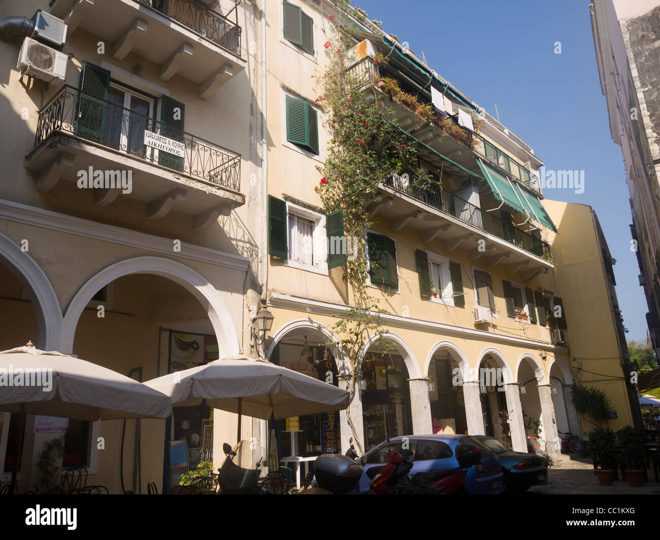 Buildings in Corfu Town in the Ionian Islands in Greece Stock Photo - Alamy