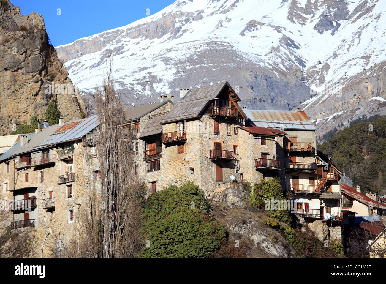 The picturesque village of Peone in the back country of the Alpes ...