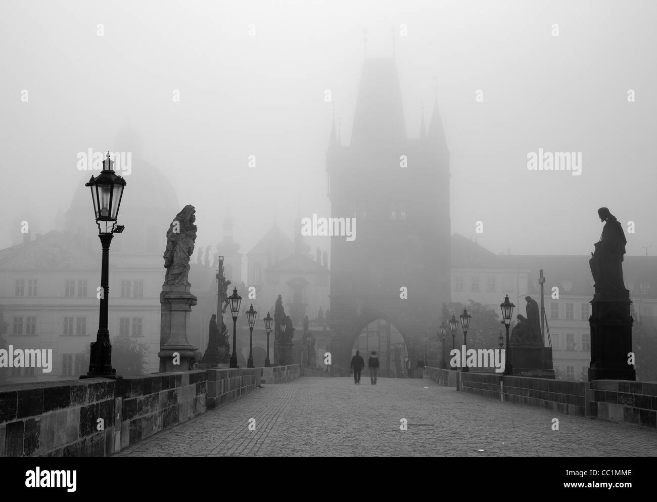 Europe bridge fog Black and White Stock Photos & Images - Alamy