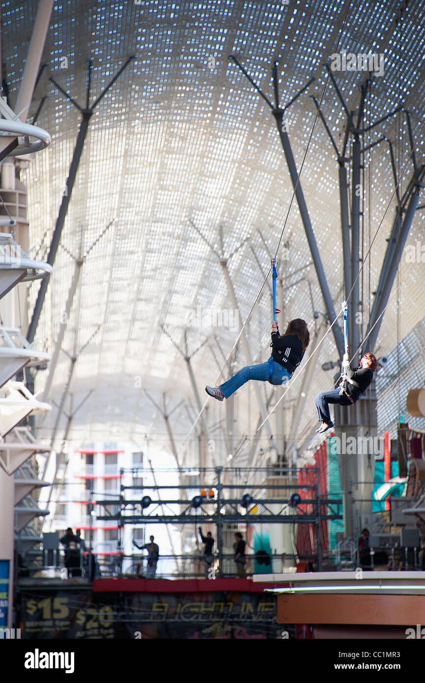 Flightline - passenger ropeway aerial line in downtown Las Vegas Stock ...