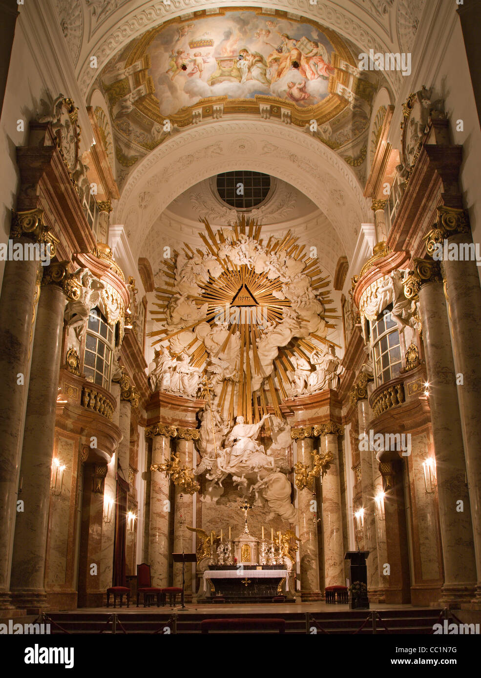 Vienna - baroque altar from st. Charles Boromeo church Stock Photo - Alamy