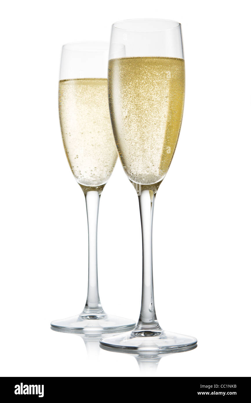 Sparkling champagne wine glasses Cut Out Stock Images & Pictures - Alamy