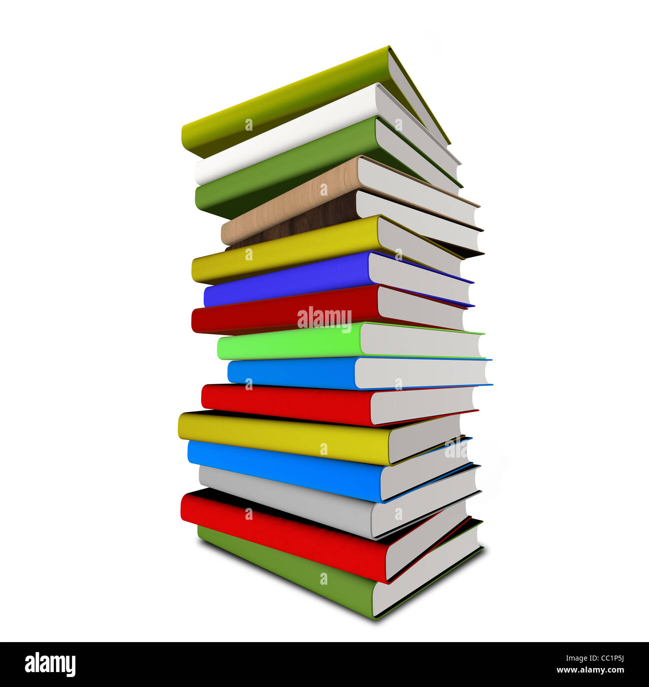 colorful stack of books - 3d illustration/rendering Stock Photo - Alamy