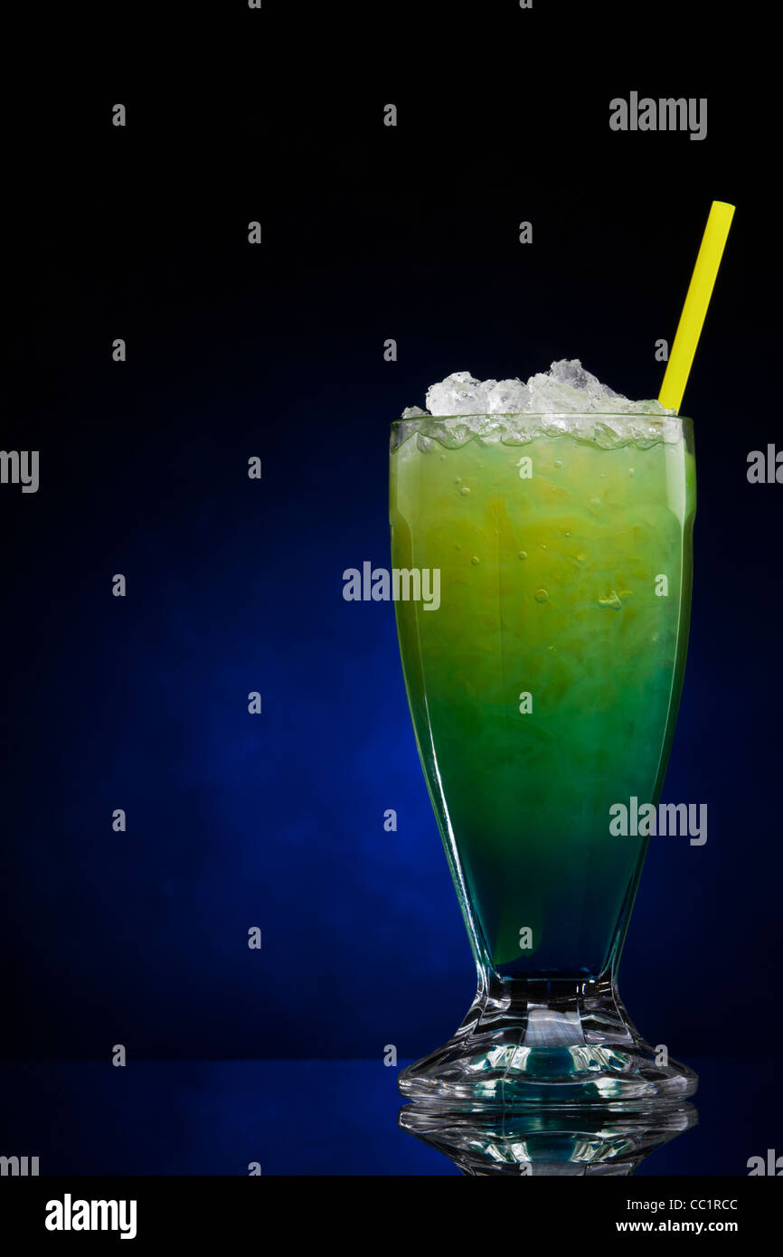 Blue Hawaiian cocktail on a Blue gradient Stock Photo - Alamy