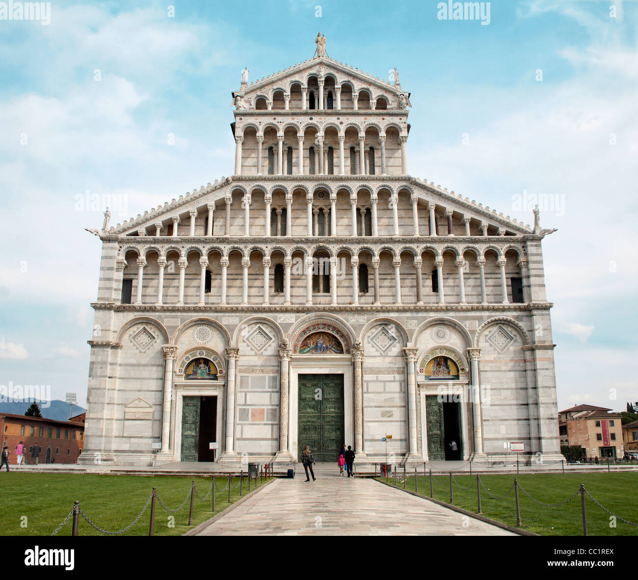 Pisa - facade of cathedral Santa Maria Assunta - Piazza dei Miracoli ...