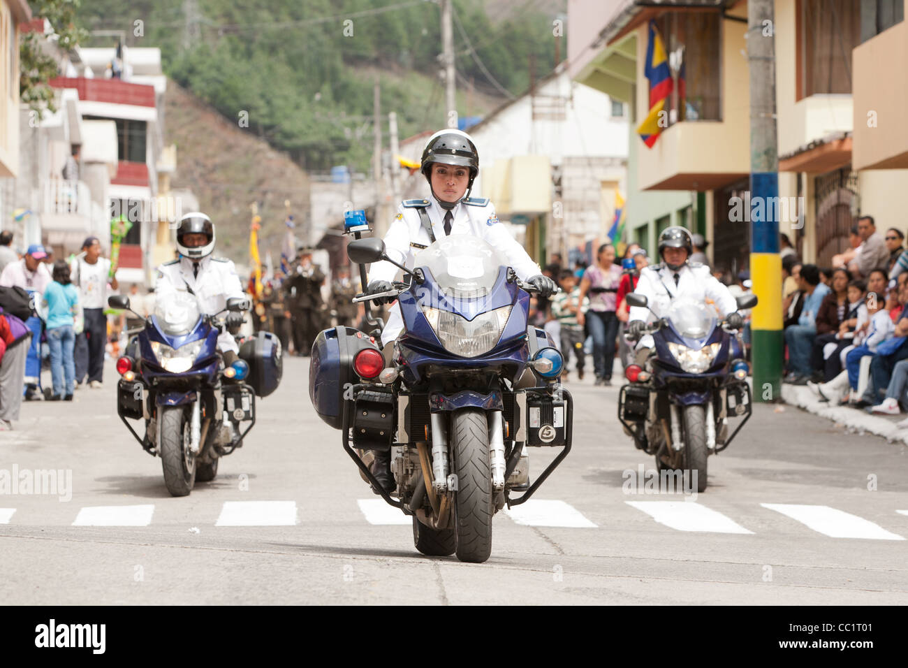 Motorized Police Force Patrolling On The Streets Stock Photo - Alamy