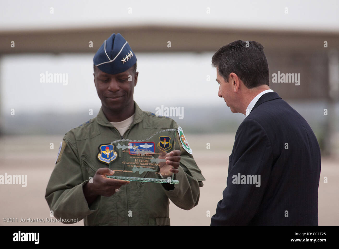 Gen edward rice jr receives commemorative plaque from tony imondi hi ...