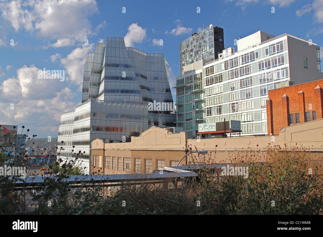 A view of Chelsea architecture from High Line Park, Manhattan, New York ...