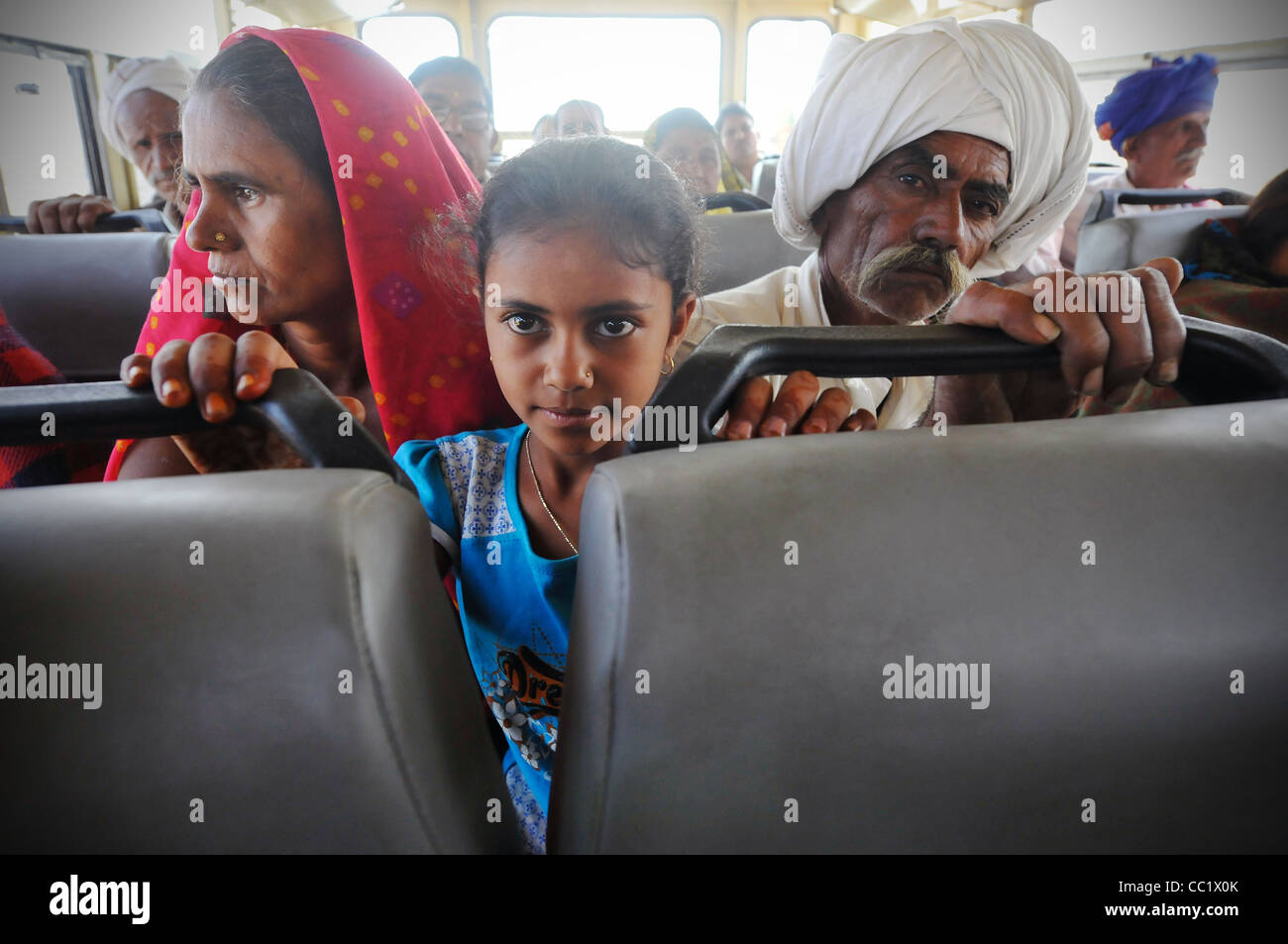 Tribal people on a bus in Kutch, India Stock Photo - Alamy