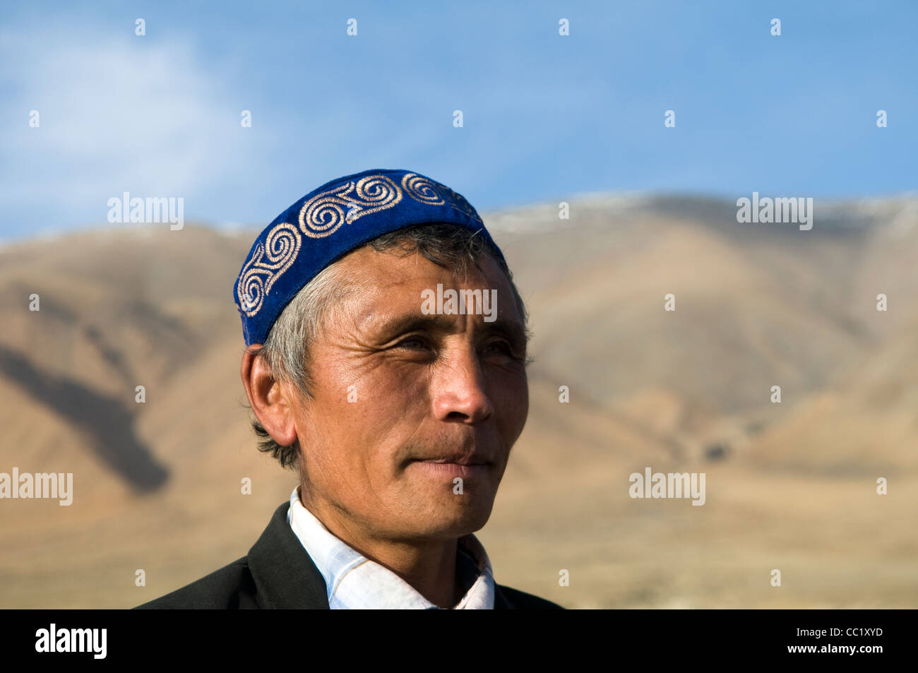 Portrait of a Kazakh man wearing a traditional Kazakh hat Stock Photo ...