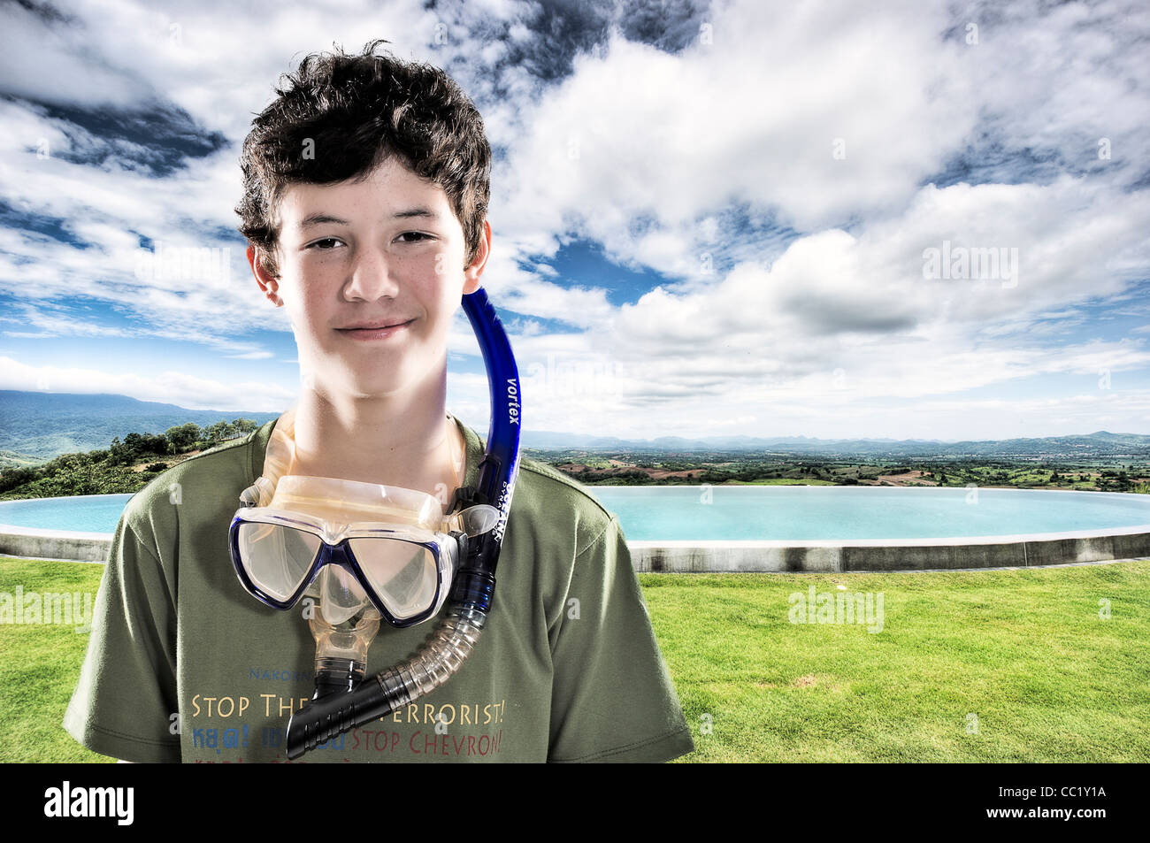Boy ready to go swimming Stock Photo - Alamy