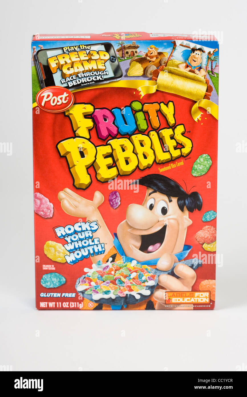 Fruity Pebbles breakfast cereal Stock Photo - Alamy