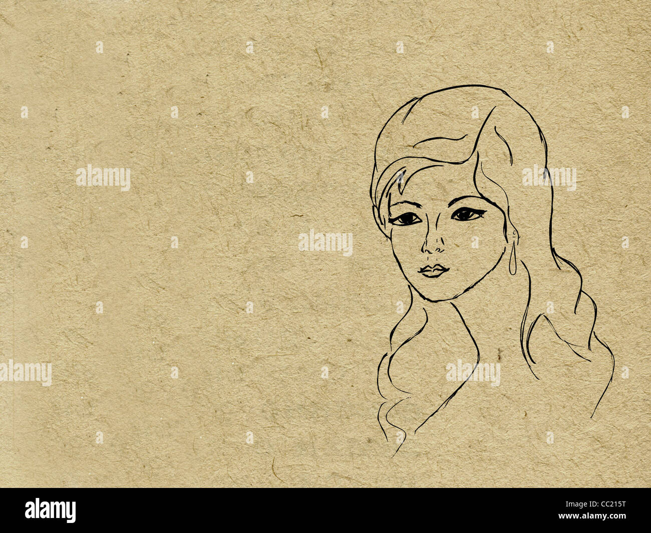 drawing on old paper Stock Photo - Alamy