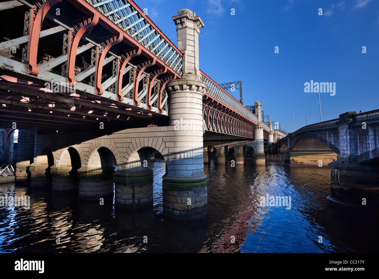 2nd Caledonian Railway Bridge over river Clyde in Glasgow, Scotland ...
