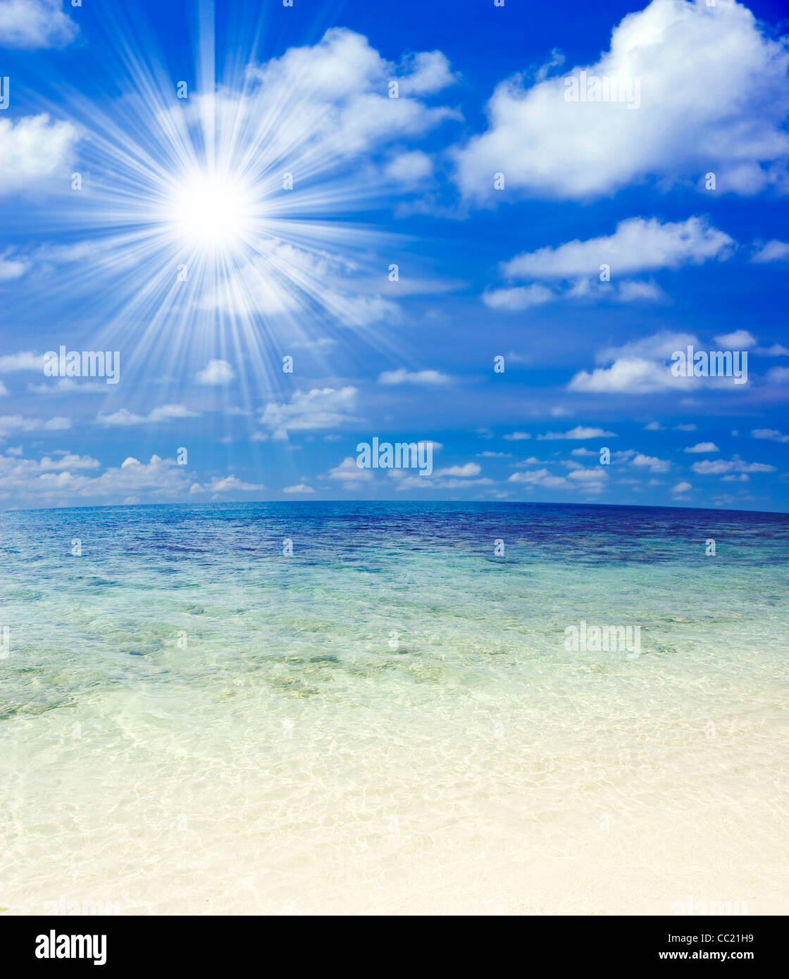 Beautiful Tropical beach with sunlight Stock Photo - Alamy
