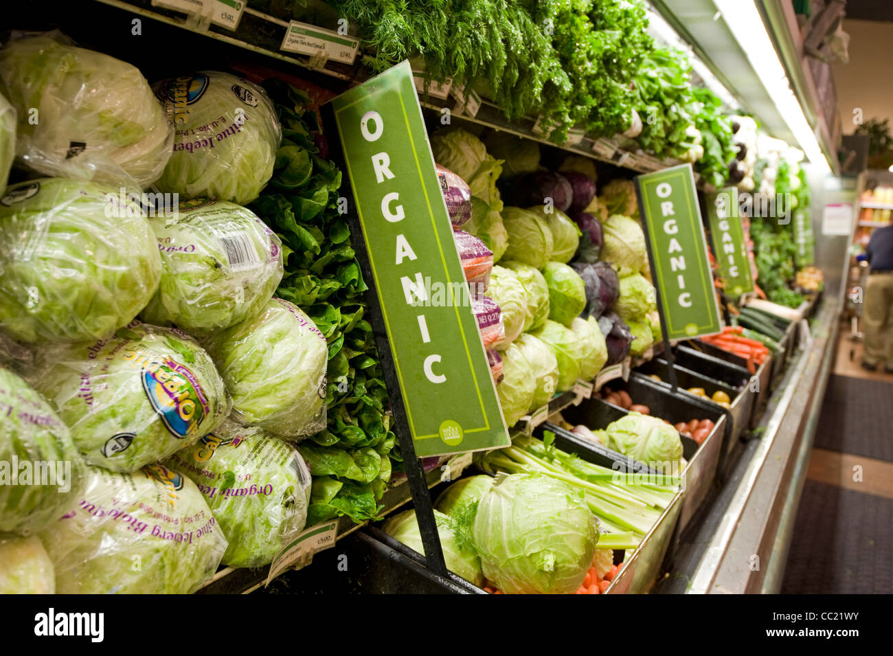 Organic produce section at a specialty food store Stock Photo - Alamy