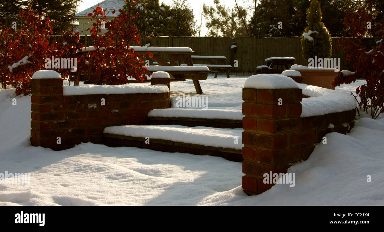 Steps snow covered Stock Photo - Alamy