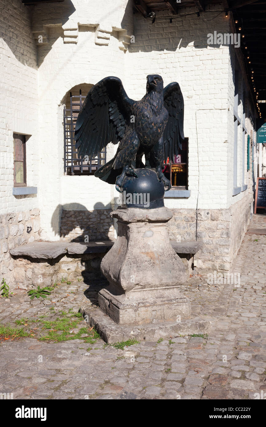 Commemorative monument of the Battle of Waterloo standing in front of ...