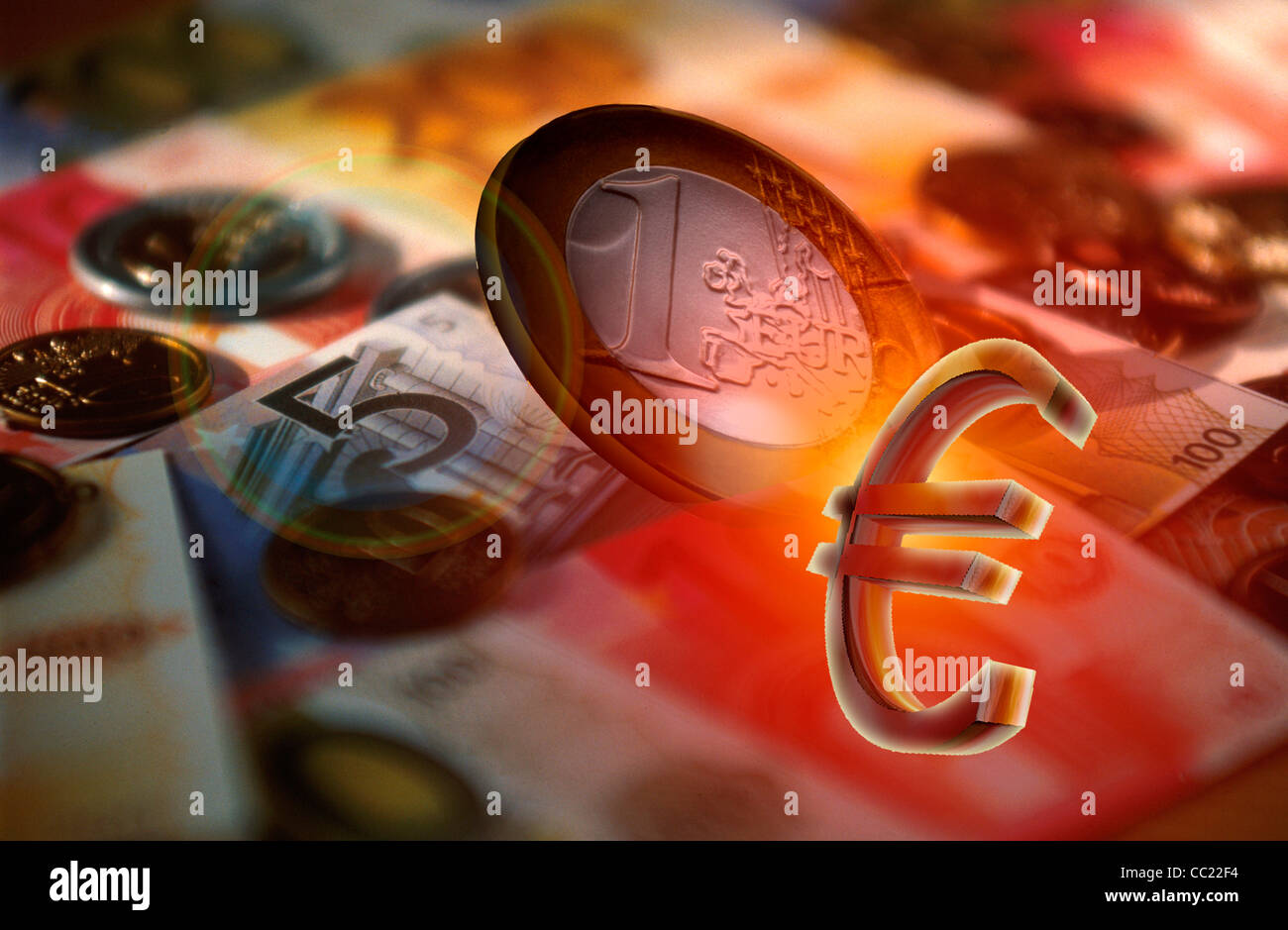 Euro sign in front of euro banknotes hi-res stock photography and ...