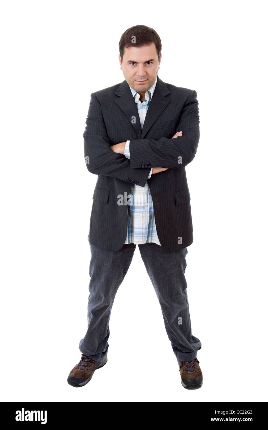 young casual man full body in a white background Stock Photo - Alamy