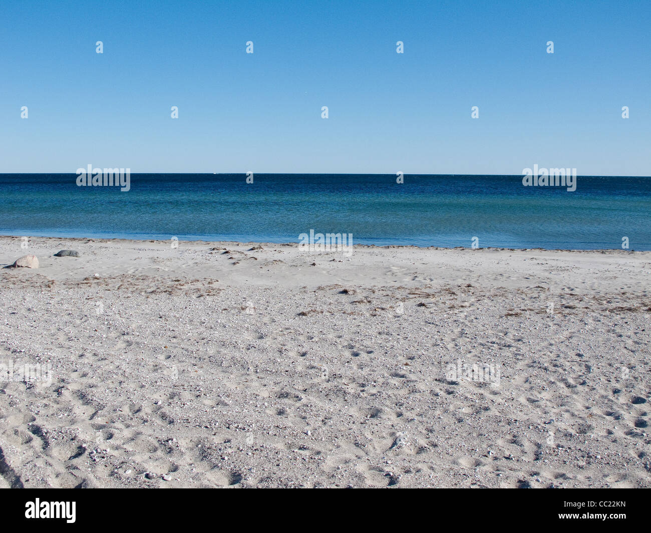 Simple beach ocean and sky in Denmark background image Stock Photo - Alamy