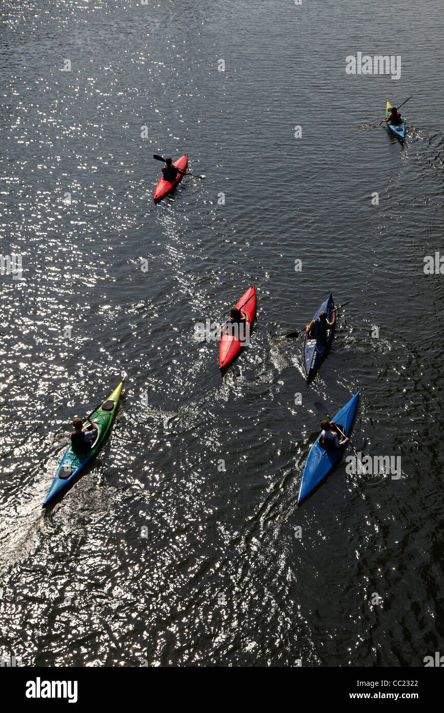 Kayak, paddling on a waterway Stock Photo - Alamy