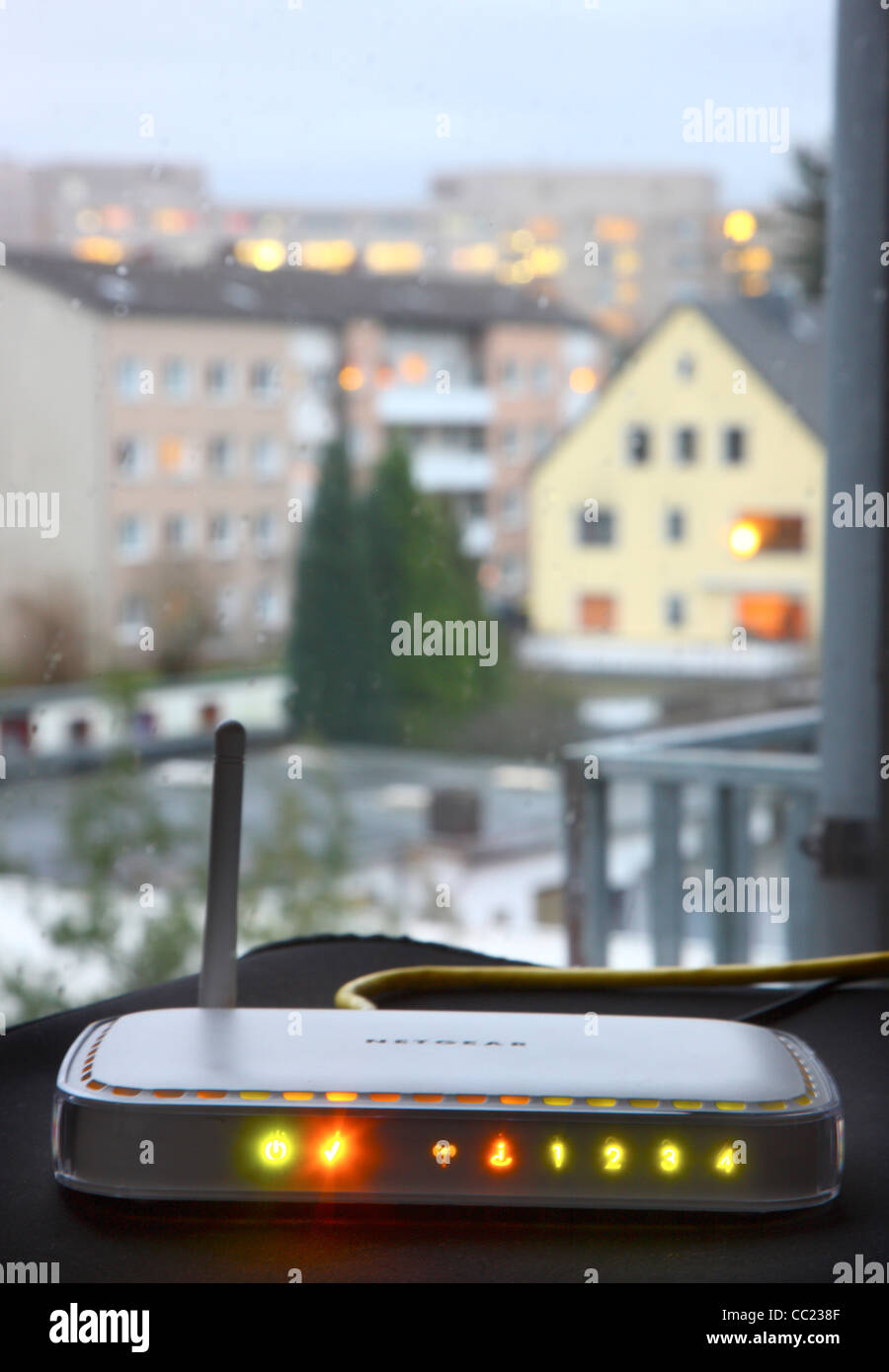 WI-FI router to distribute an incoming broadband connection to several ...