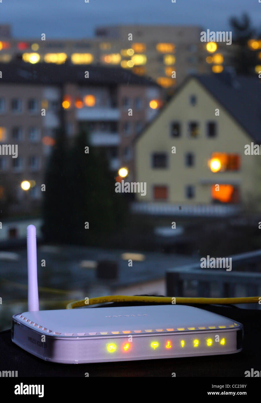 WI-FI router to distribute an incoming broadband connection to several ...