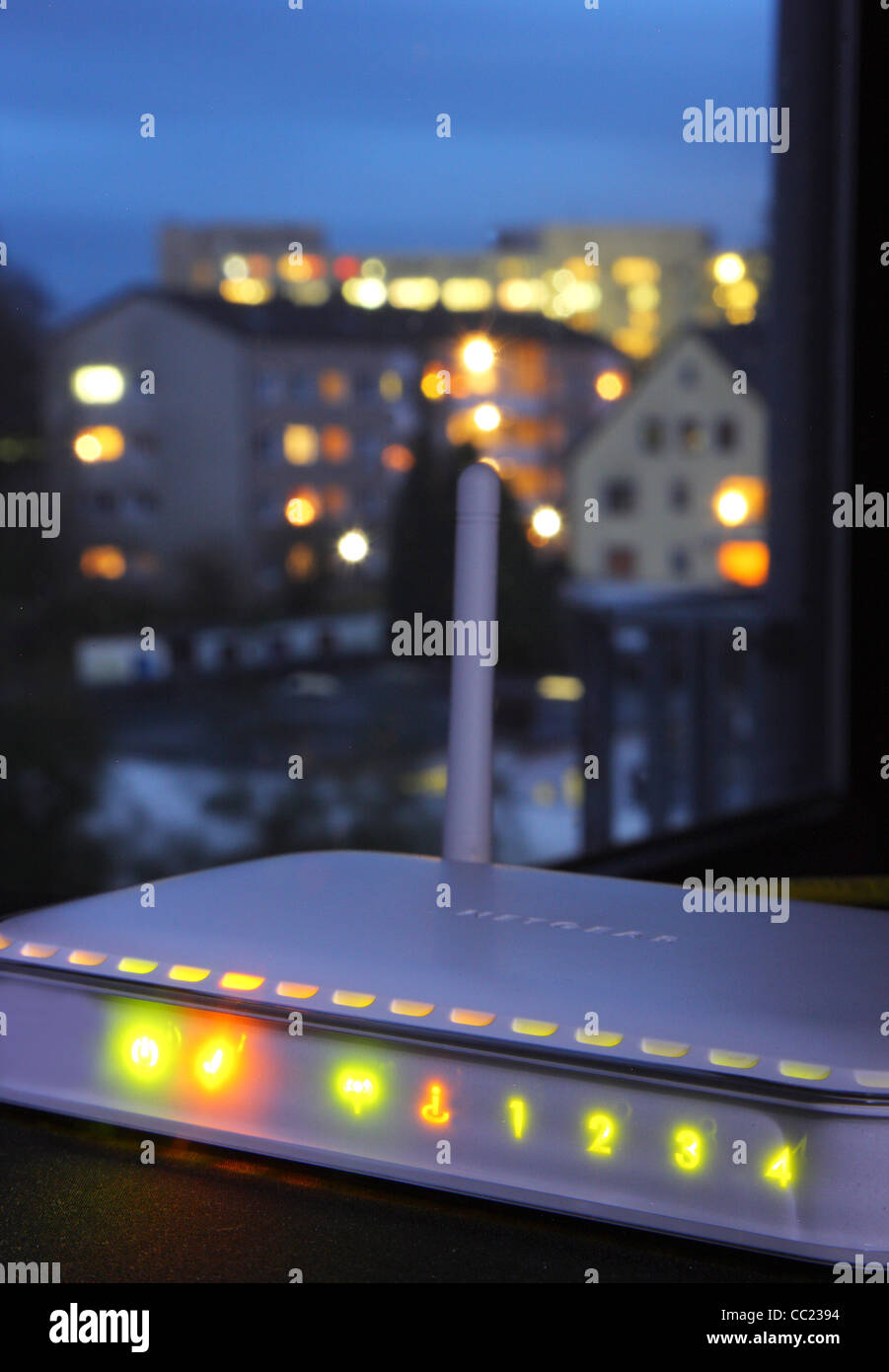 WI-FI router to distribute an incoming broadband connection to several ...