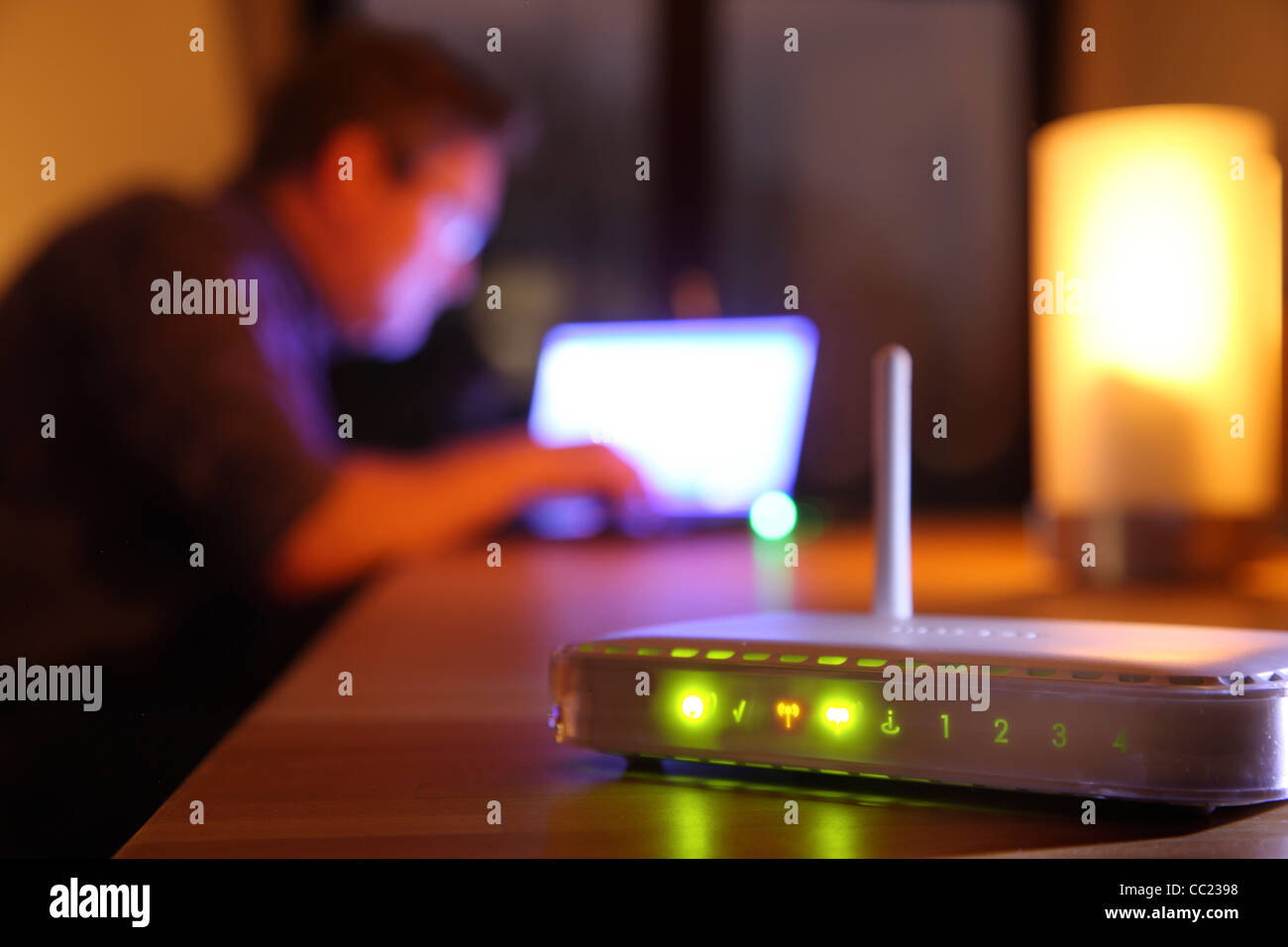 WI-FI router to distribute an incoming broadband connection to several ...