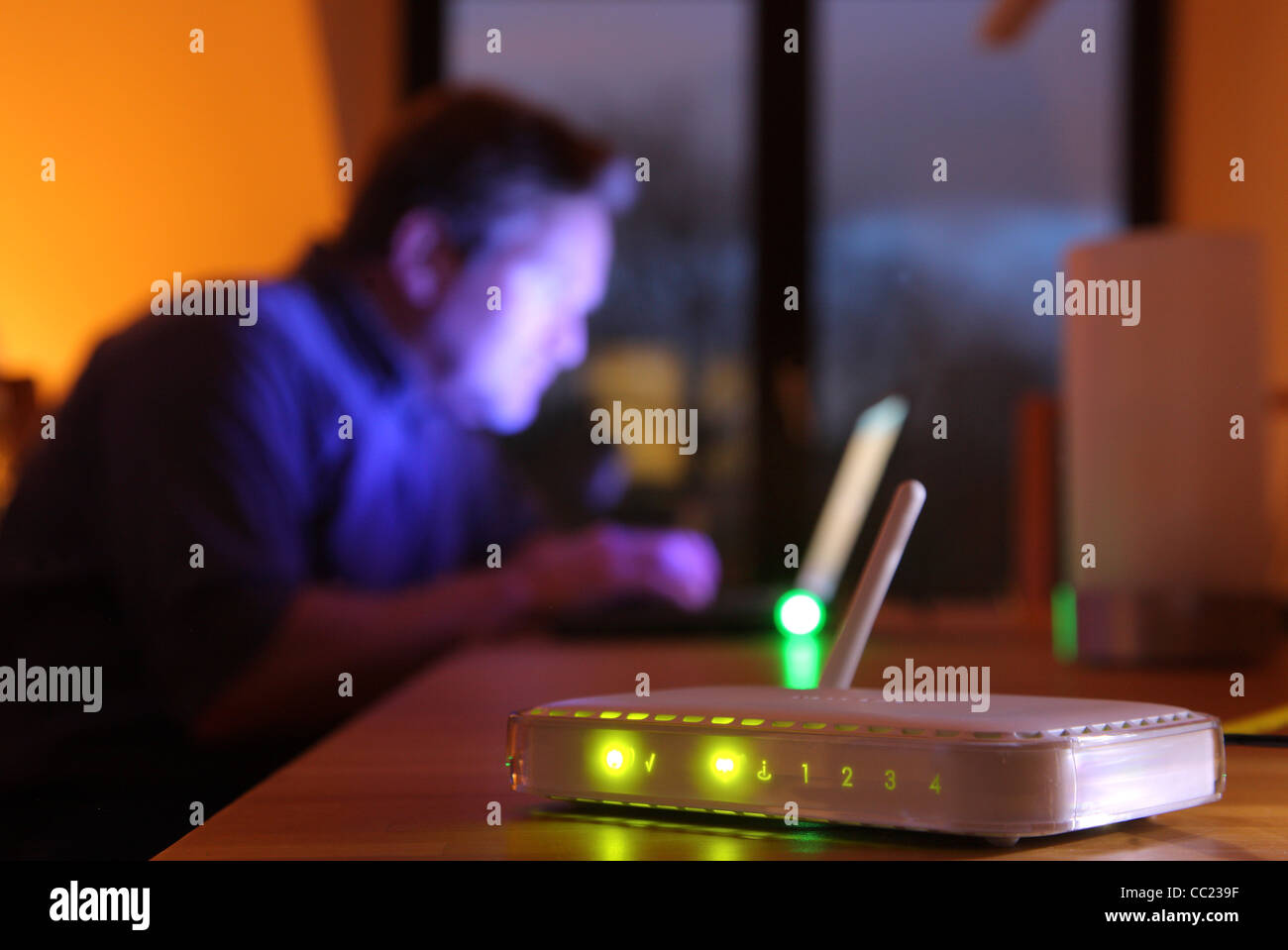 WI-FI router to distribute an incoming broadband connection to several ...