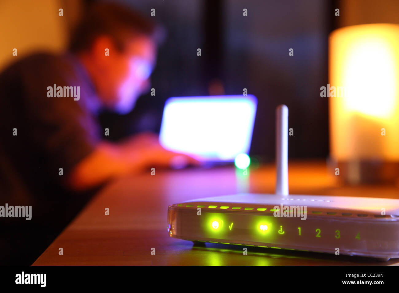 WI-FI router to distribute an incoming broadband connection to several ...