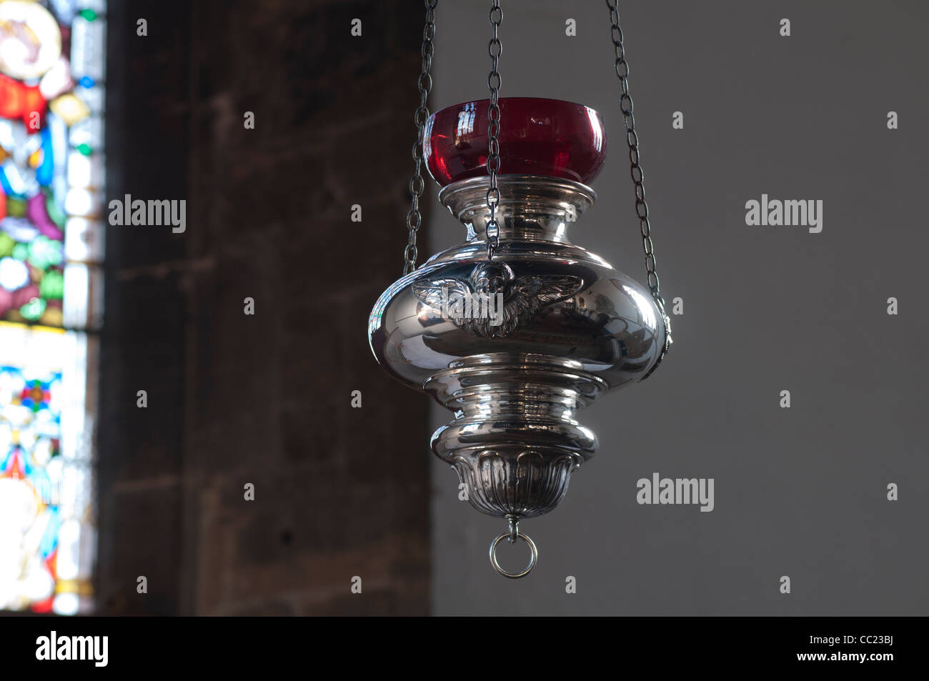 Sanctuary lamp inside church hi-res stock photography and images - Alamy