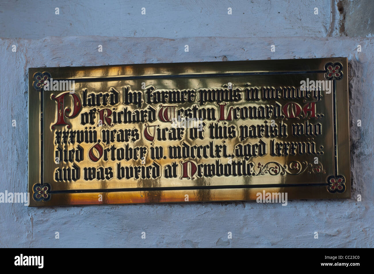 Memorial plaque parish churches hi-res stock photography and images - Alamy