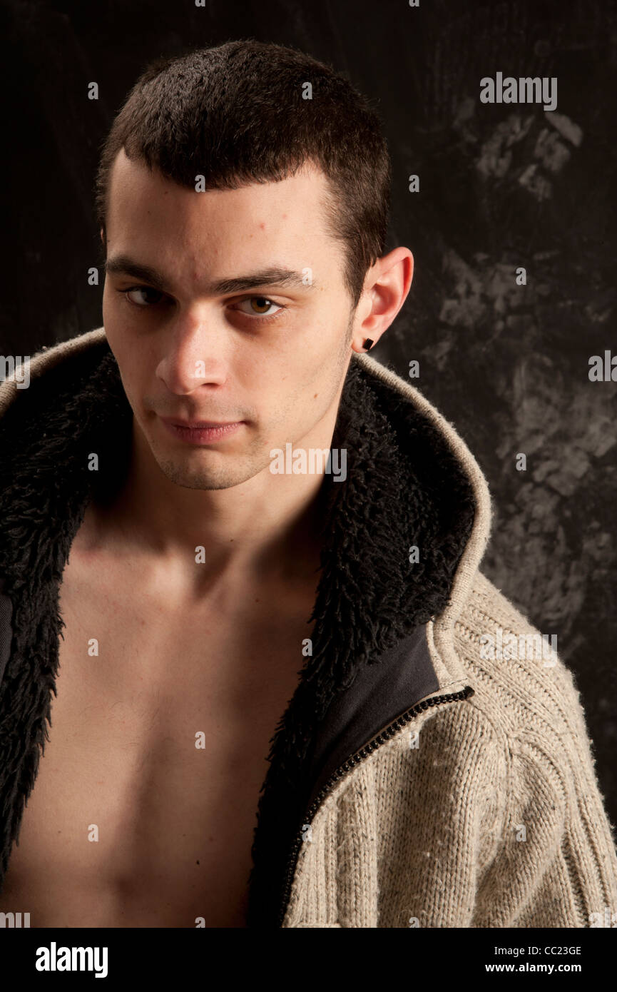 A slim thin slender late teen boy young man adult, UK Stock Photo - Alamy