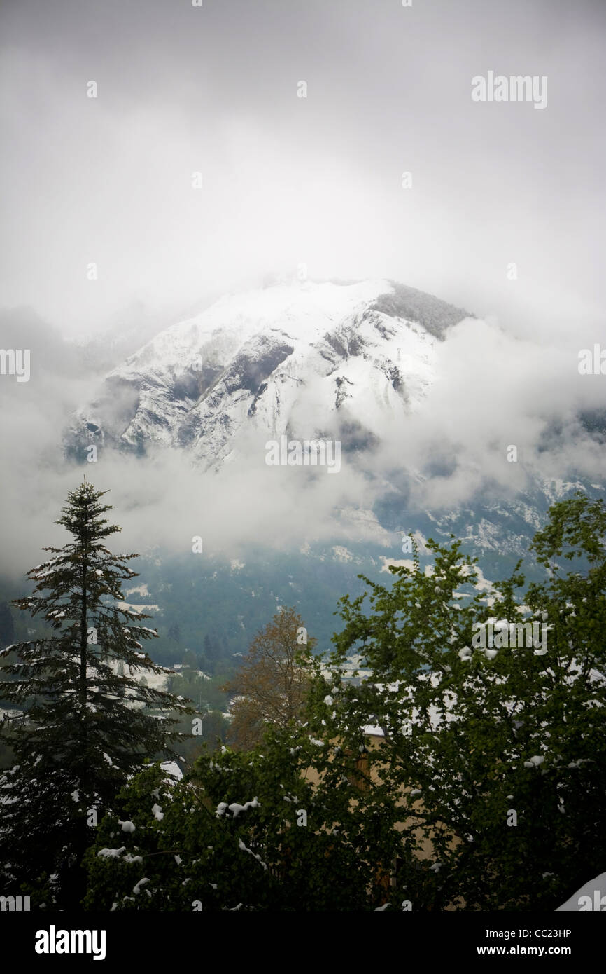 Ossau Valley, Aas. Pyrenees France during a summer blizzard Stock Photo ...