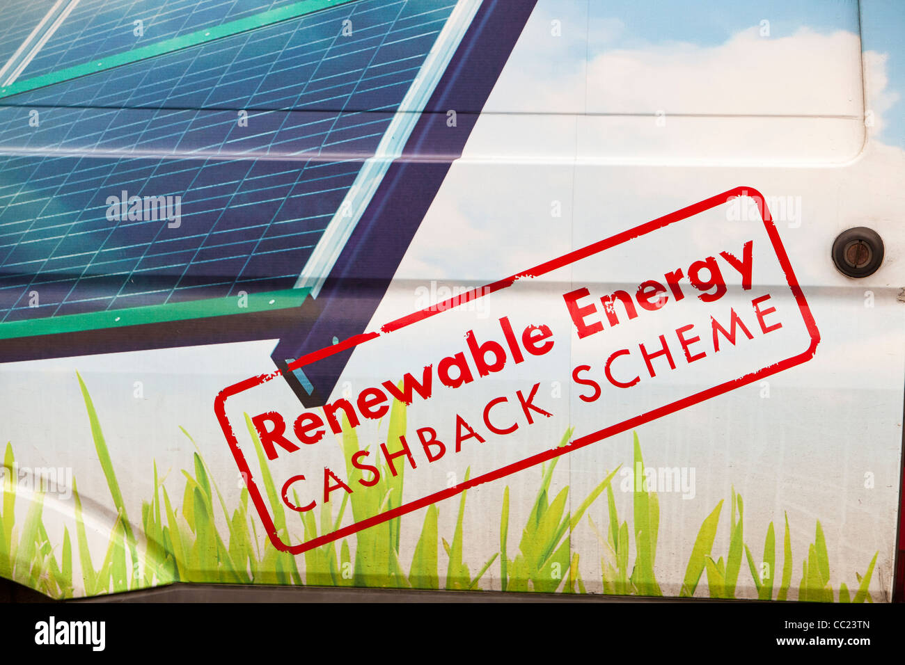 A solar energy company van Stock Photo - Alamy