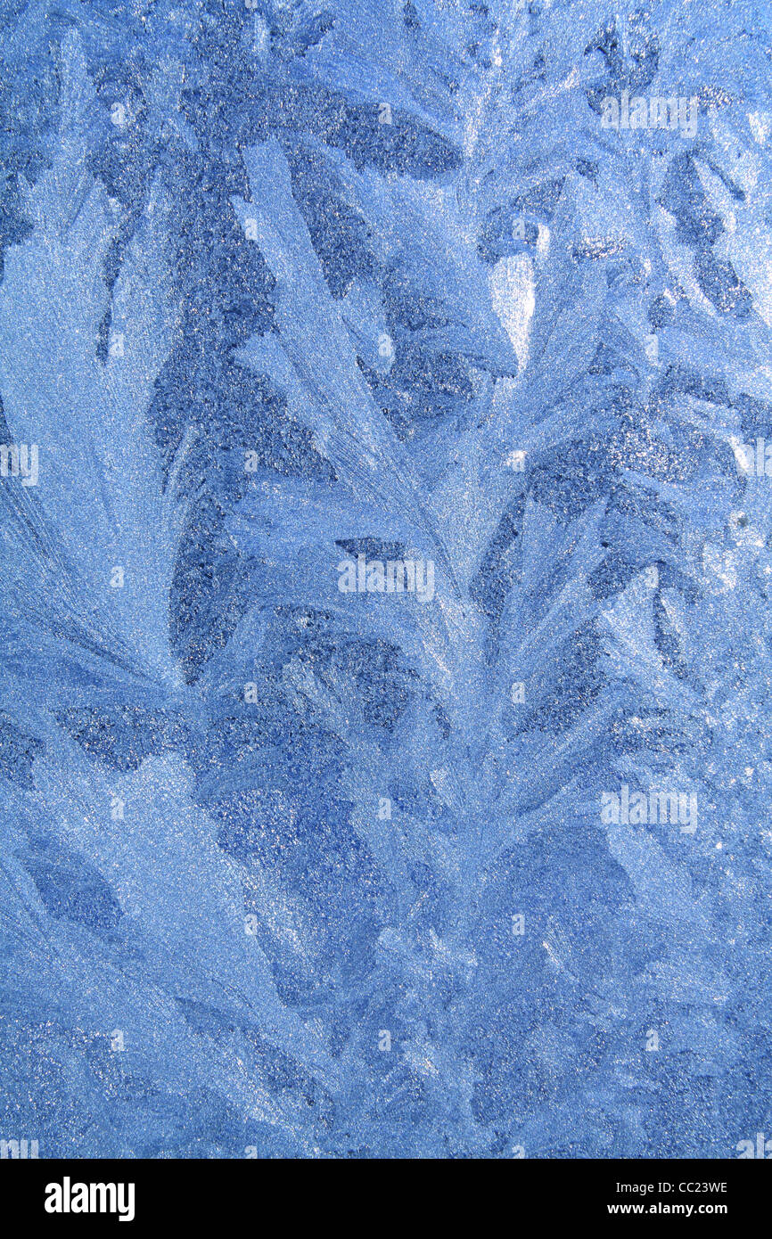 blue ice on winter window Stock Photo - Alamy
