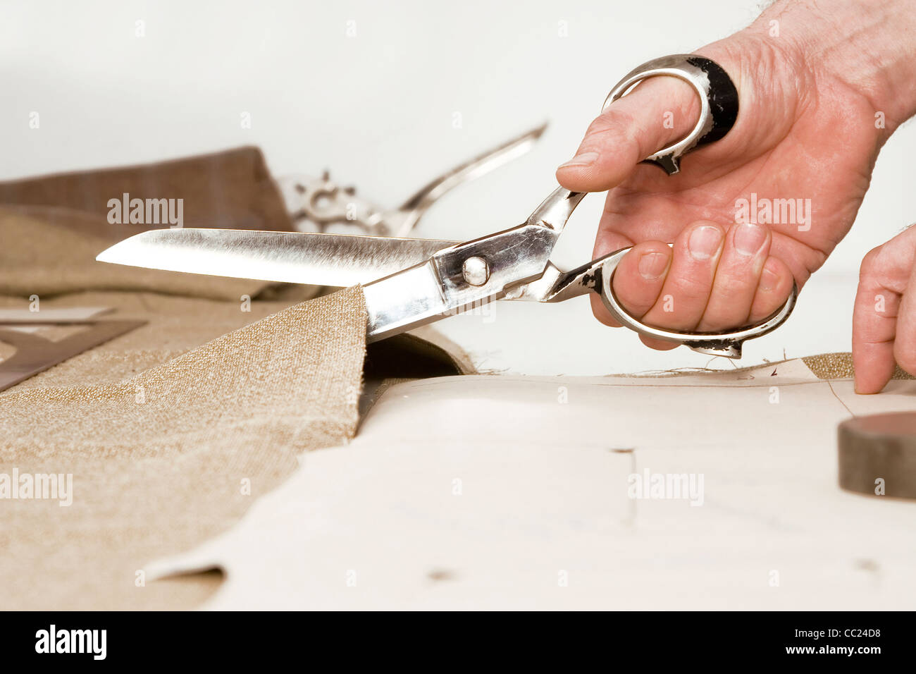 Scissors Cutting Fabric