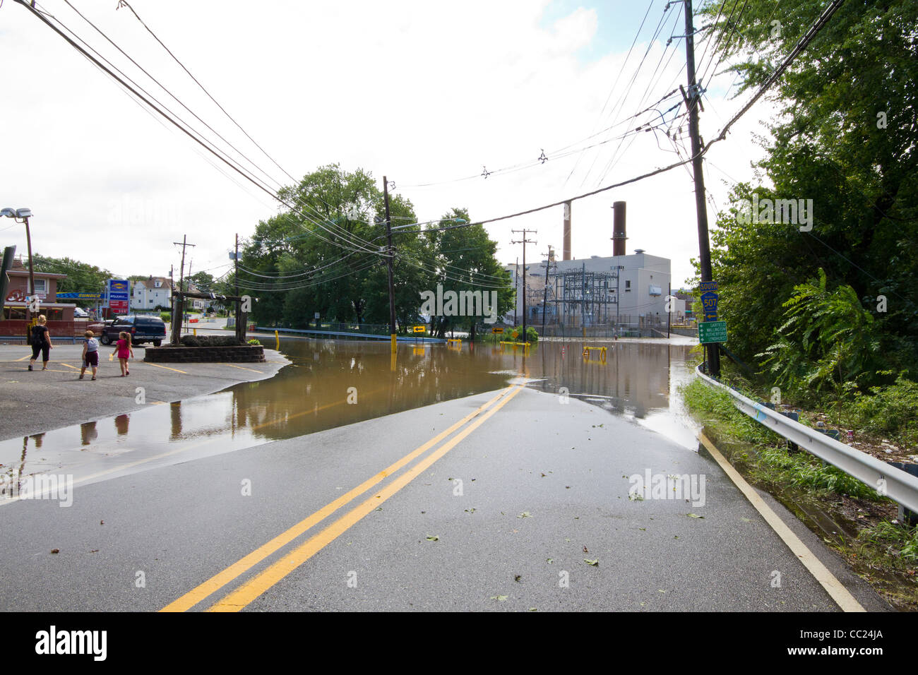 Flooded crossroad, streets, Marcal - Hurricane Irene aftermath, New ... Flooded crossroad, streets, Marcal - Hurricane Irene aftermath, New ...