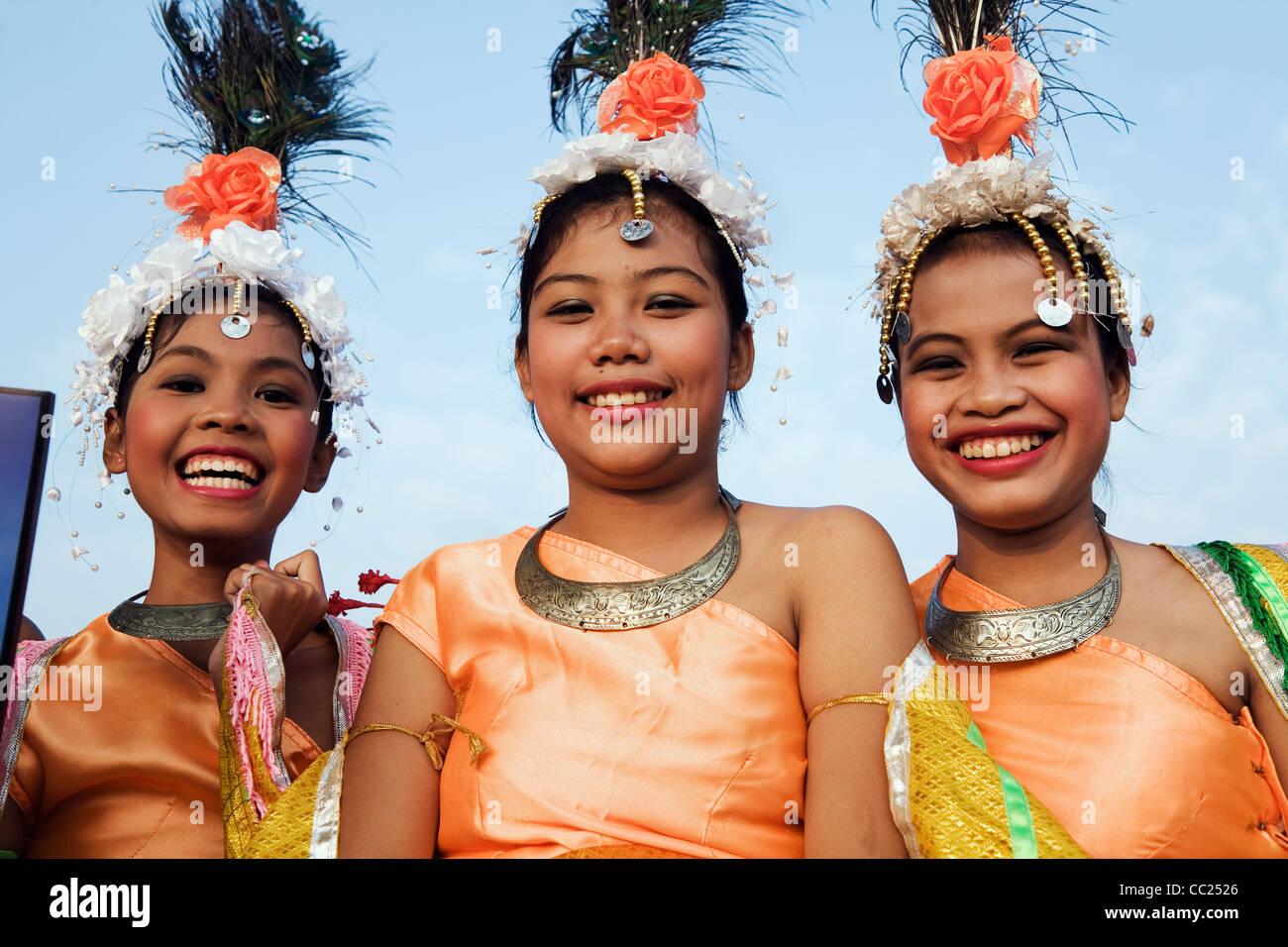 Fingernail dancers (known as 'Fawn Leb') at the Wax Castle Festival ...