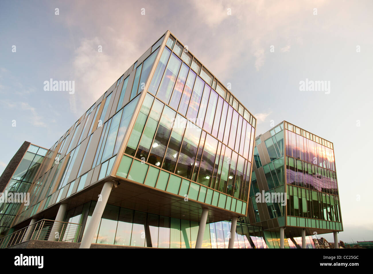 A modern glass building owned by British Telecom in South Shields ...