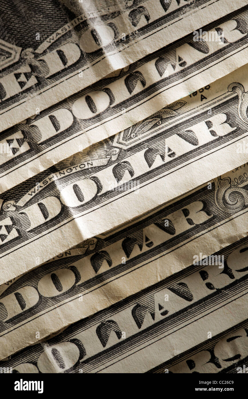 Old, worn and wrinkled dollars in closeup Stock Photo - Alamy
