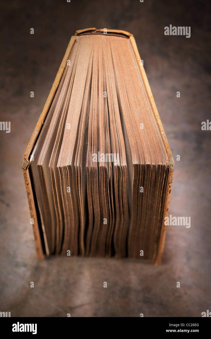 Yellowed pages of an old book Stock Photo - Alamy
