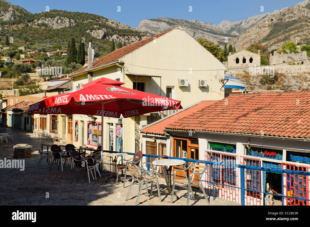 Cafe at Old town in city of Bar, Montenegro Stock Photo - Alamy