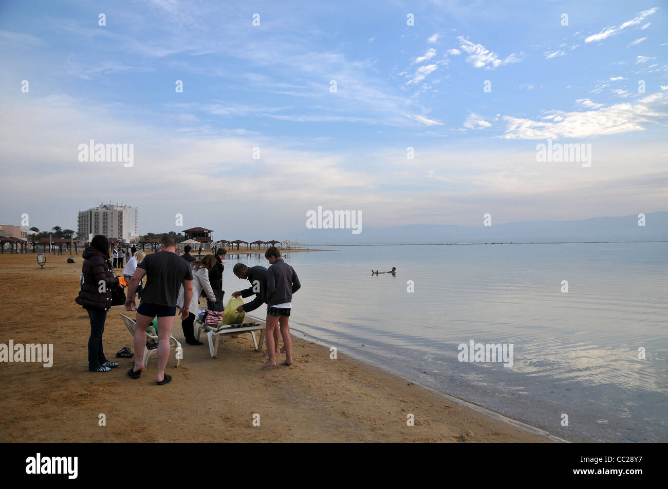 Dead Sea, flock, tourist, beach Stock Photo - Alamy