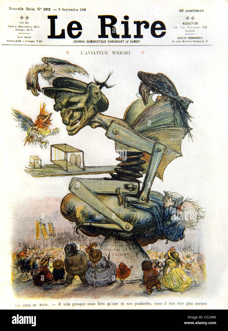 Wilbur Wright, American Aviator (1867-1912), Front Cover of the French ...