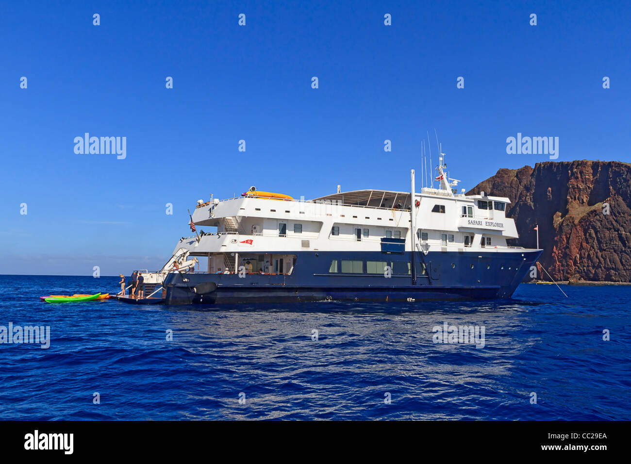 American Safari Cruises cruise yacht, Safari Explorer, in waters off ...