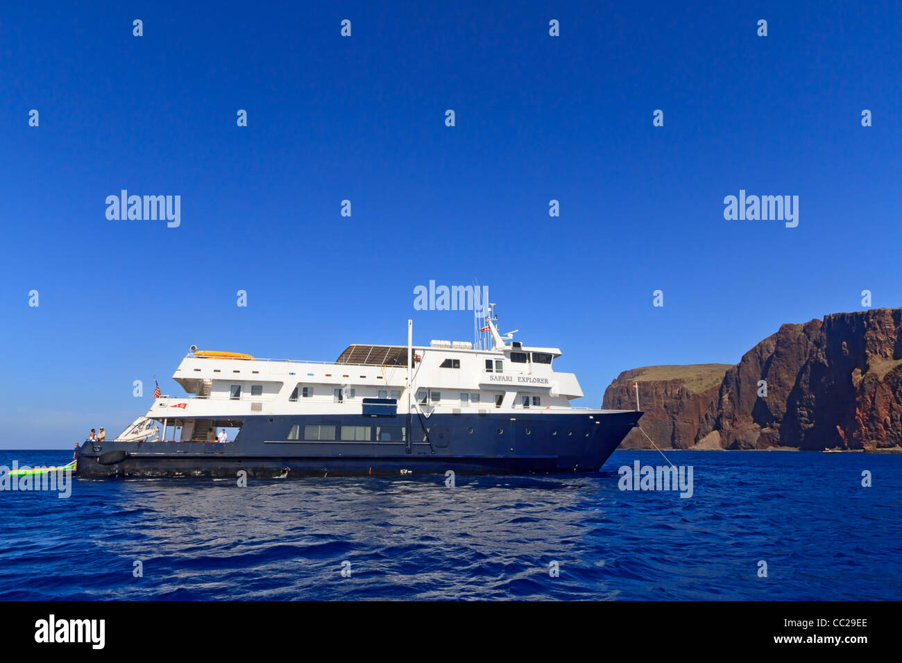 American Safari Cruises cruise yacht, Safari Explorer, in waters off ...