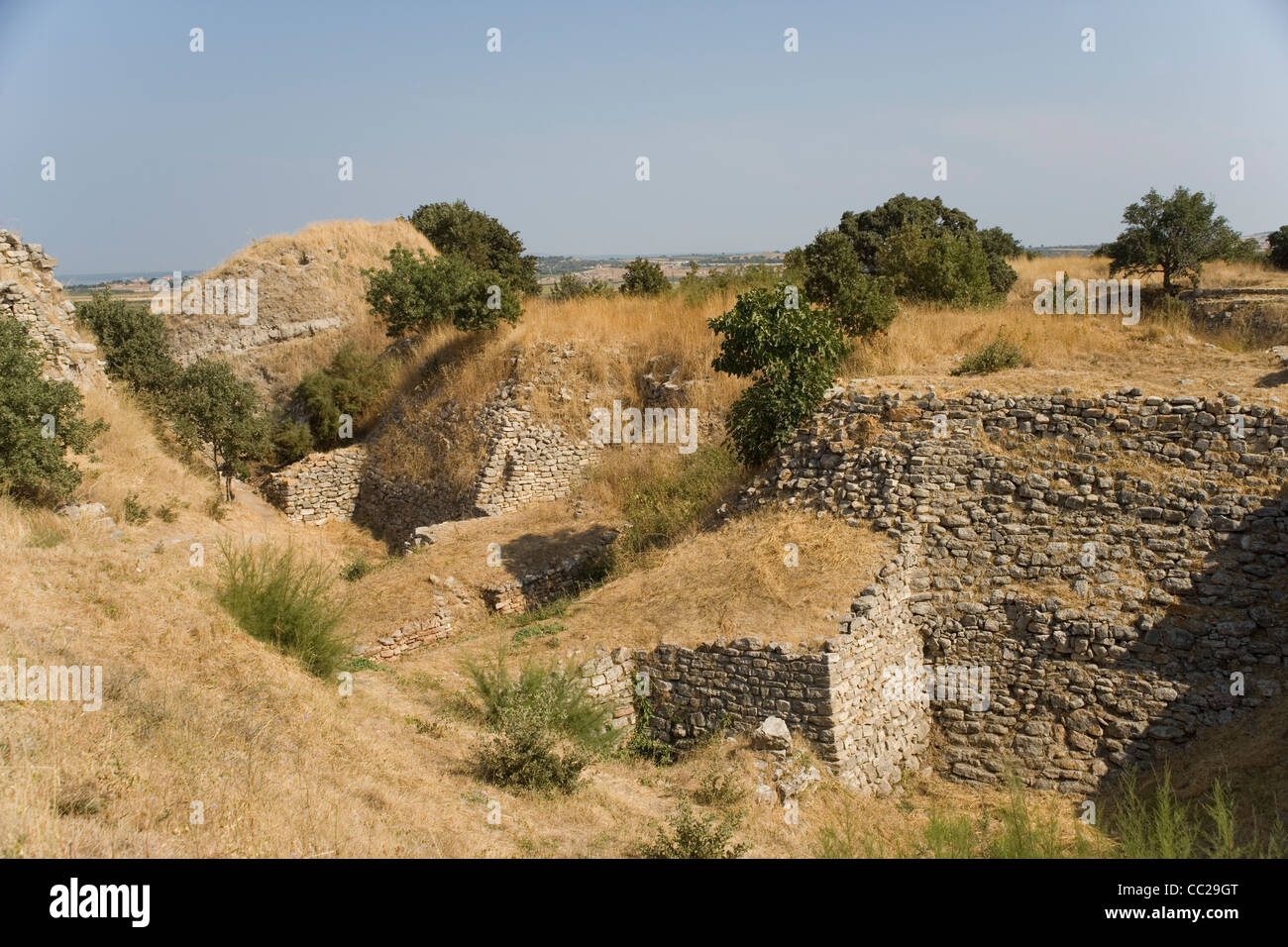 Main entrance to the city the archaeological site of Troy, Turkey Stock ...
